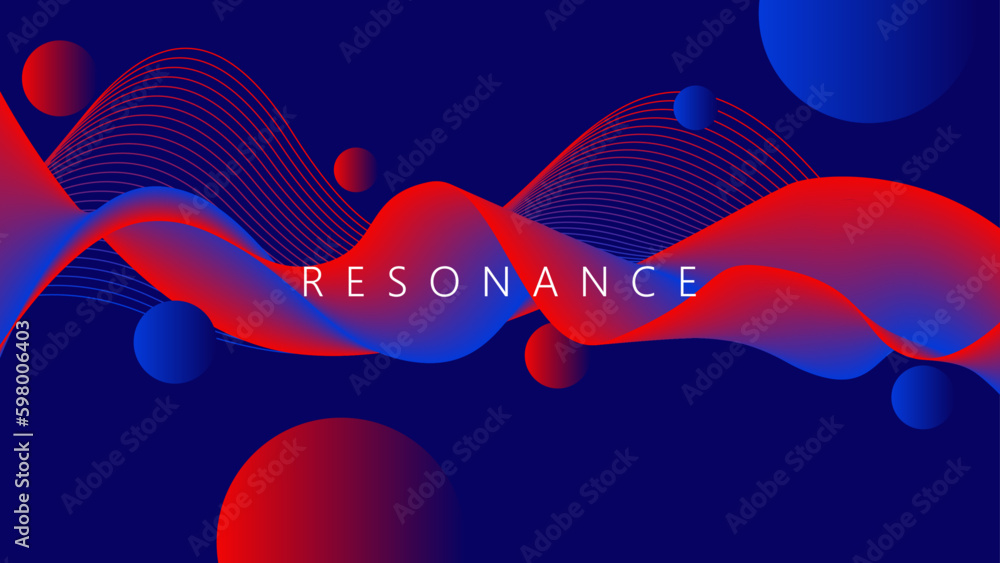 Abstract background with waves. Wavy background with dark blue and red ...