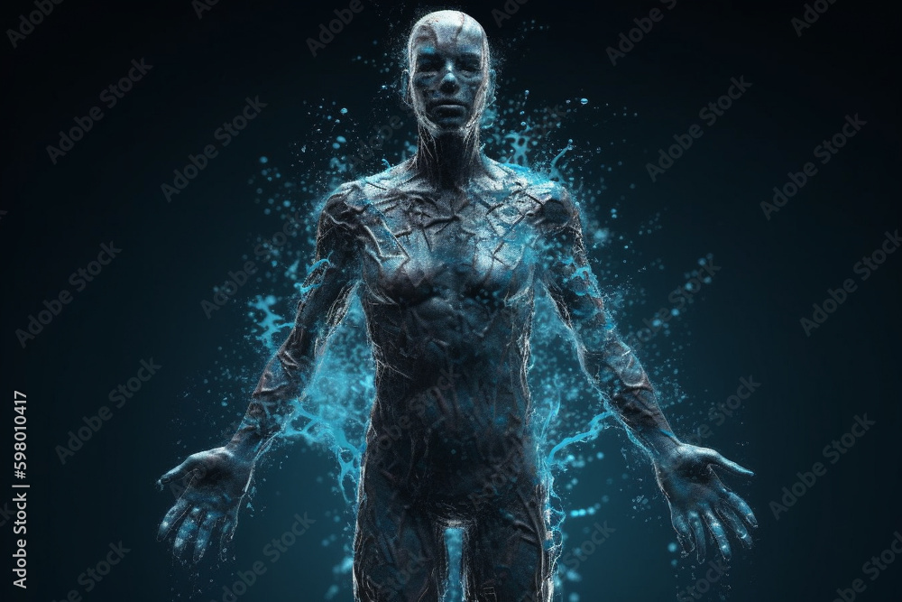 An enchanting and surreal image of a human body made of water ...