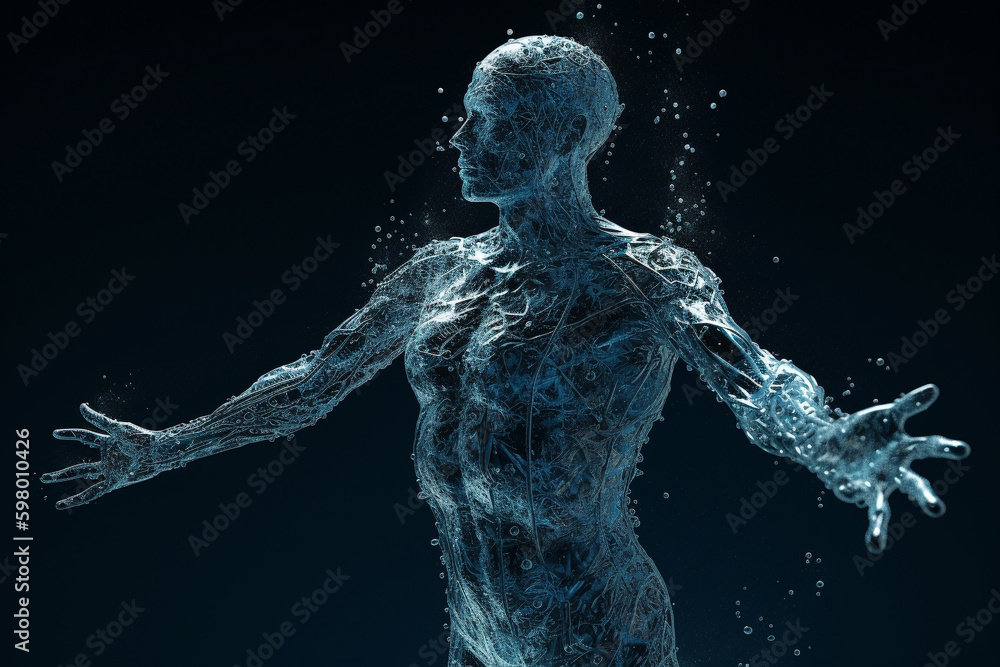 An enchanting and surreal image of a human body made of water ...