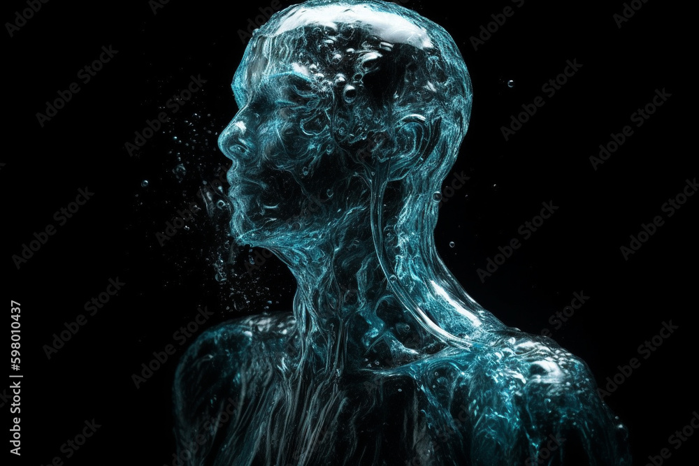 An enchanting and surreal image of a human body made of water ...