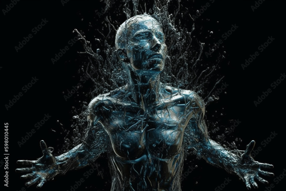 An enchanting and surreal image of a human body made of water ...