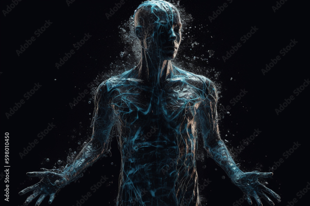 An enchanting and surreal image of a human body made of water ...
