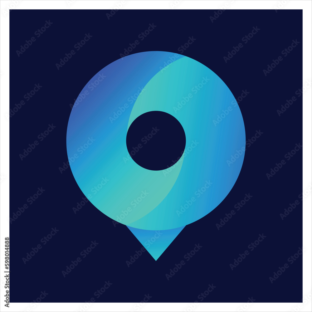 Google Maps icon, Map icon Blue Gradient. map pointer with a pin. map ...