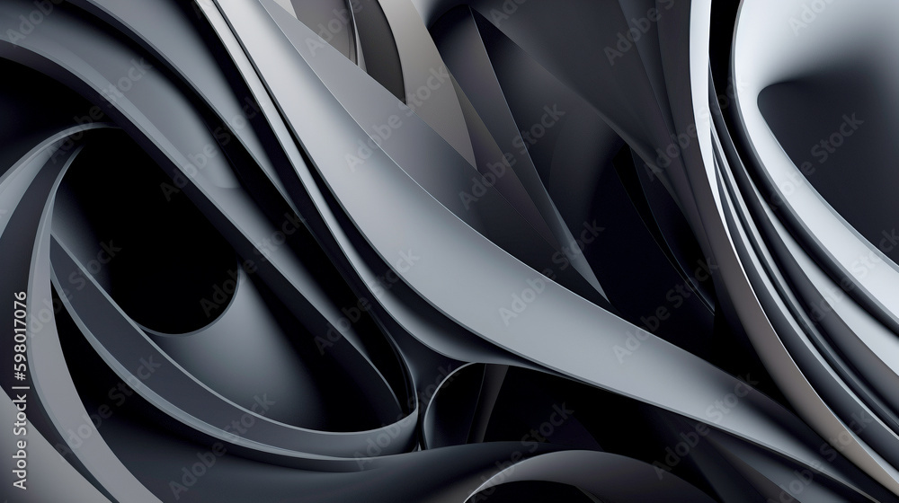 Sleek 3D abstract design with smooth curves and sharp angles, featuring ...