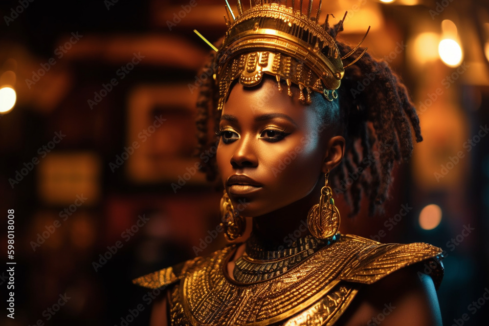 black goddess queen african american. Generative AI Stock Illustration ...
