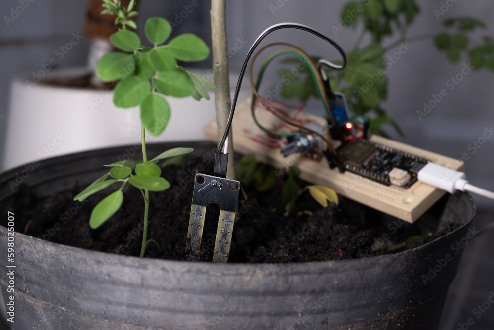 Soil moisture sensor is controlled by an Arduino microcontroller ...