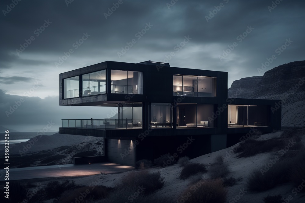 A visually arresting high-tech architectural masterpiece, showcasing a ...