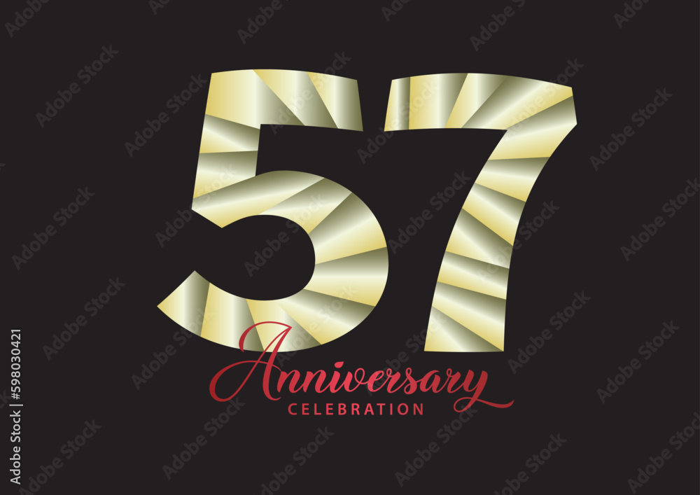 57 year anniversary celebration logotype vector, 57 number design, 57th ...