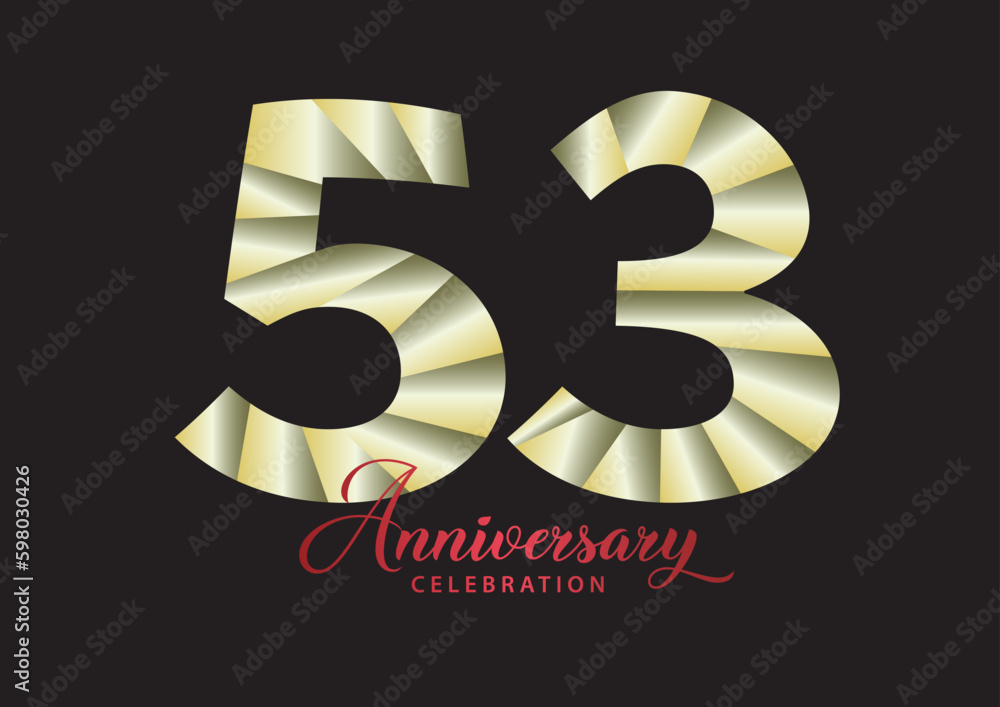 53 year anniversary celebration logotype vector, 53 number design, 53th ...