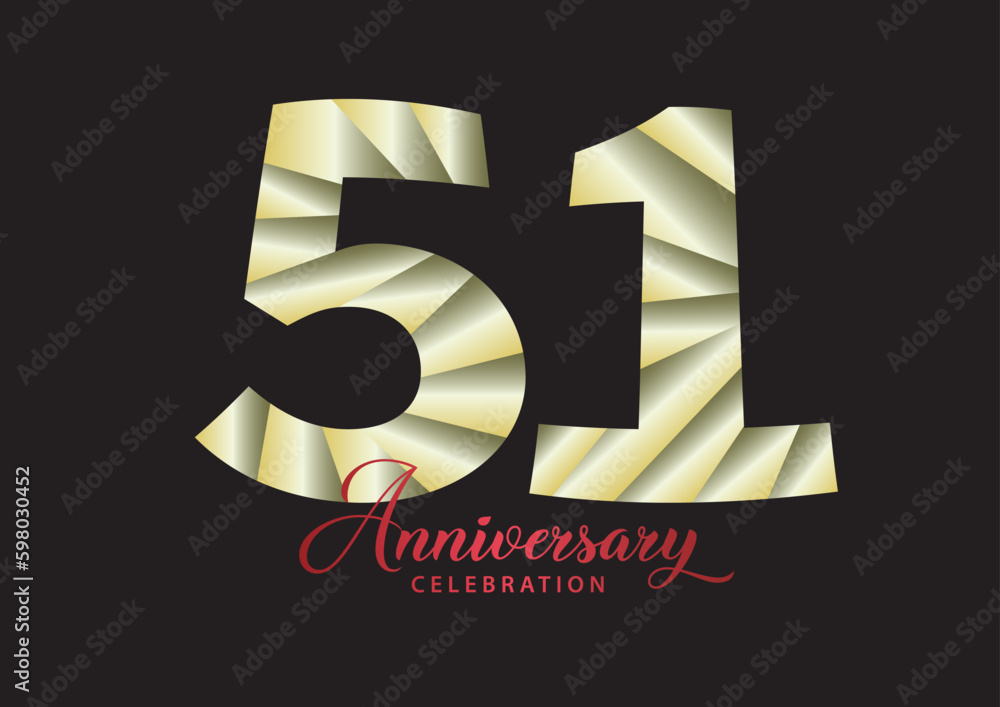51 year anniversary celebration logotype vector, 51 number design, 51th ...