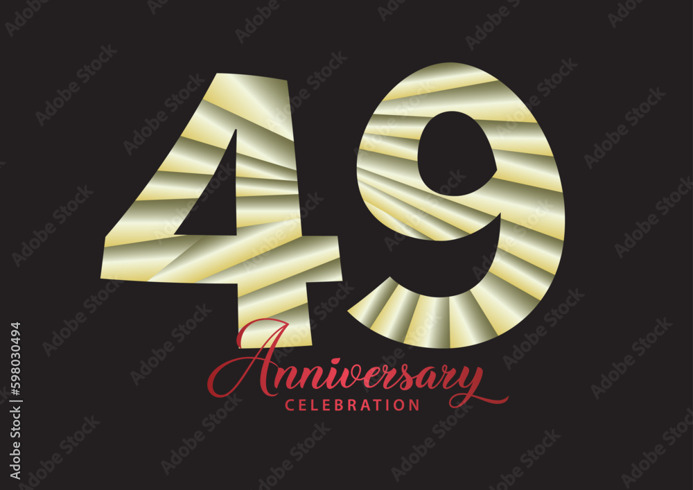 49 year anniversary celebration logotype vector, 49 number design, 49th ...
