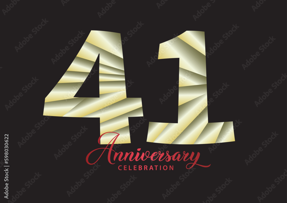 41 year anniversary celebration logotype vector, 41 number design, 41th ...