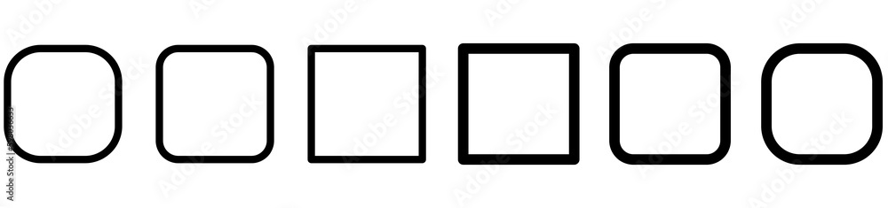 Square icons.Outline square shapes in png format. Square signs with ...