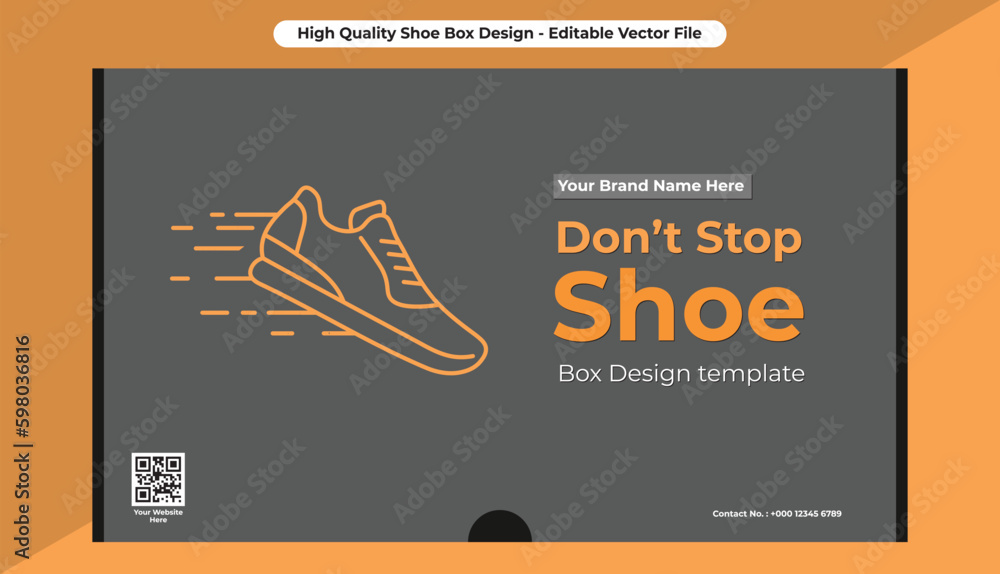 Shoe box design packaging design. Minimal vector packaging with die ...