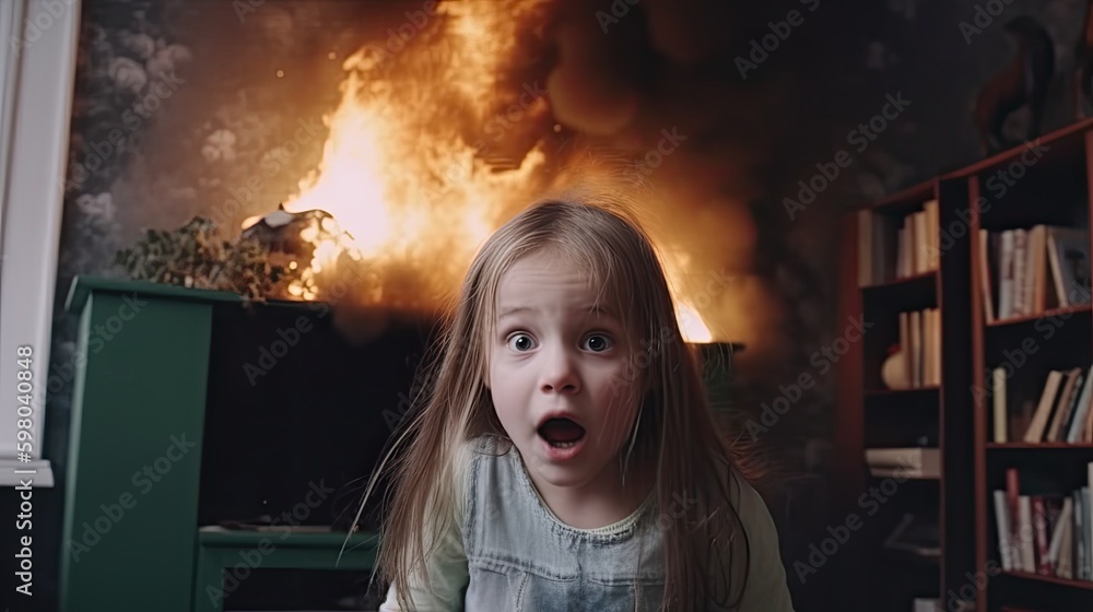 Scared Little Girl Running