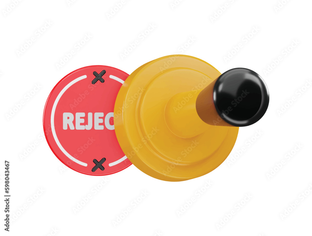 rejection stamp icon 3d rendering vector illustration Stock Vector ...