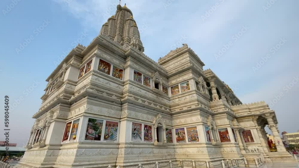 Stockvideon Prem Mandir is a Hindu temple dedicated to Shri Radha ...