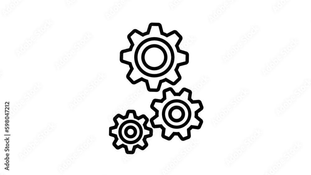 Rotating cog icon, Animated icon on transparent background, alpha ...