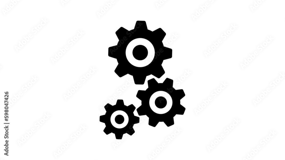 Rotating cog icon, Animated icon on transparent background, alpha ...
