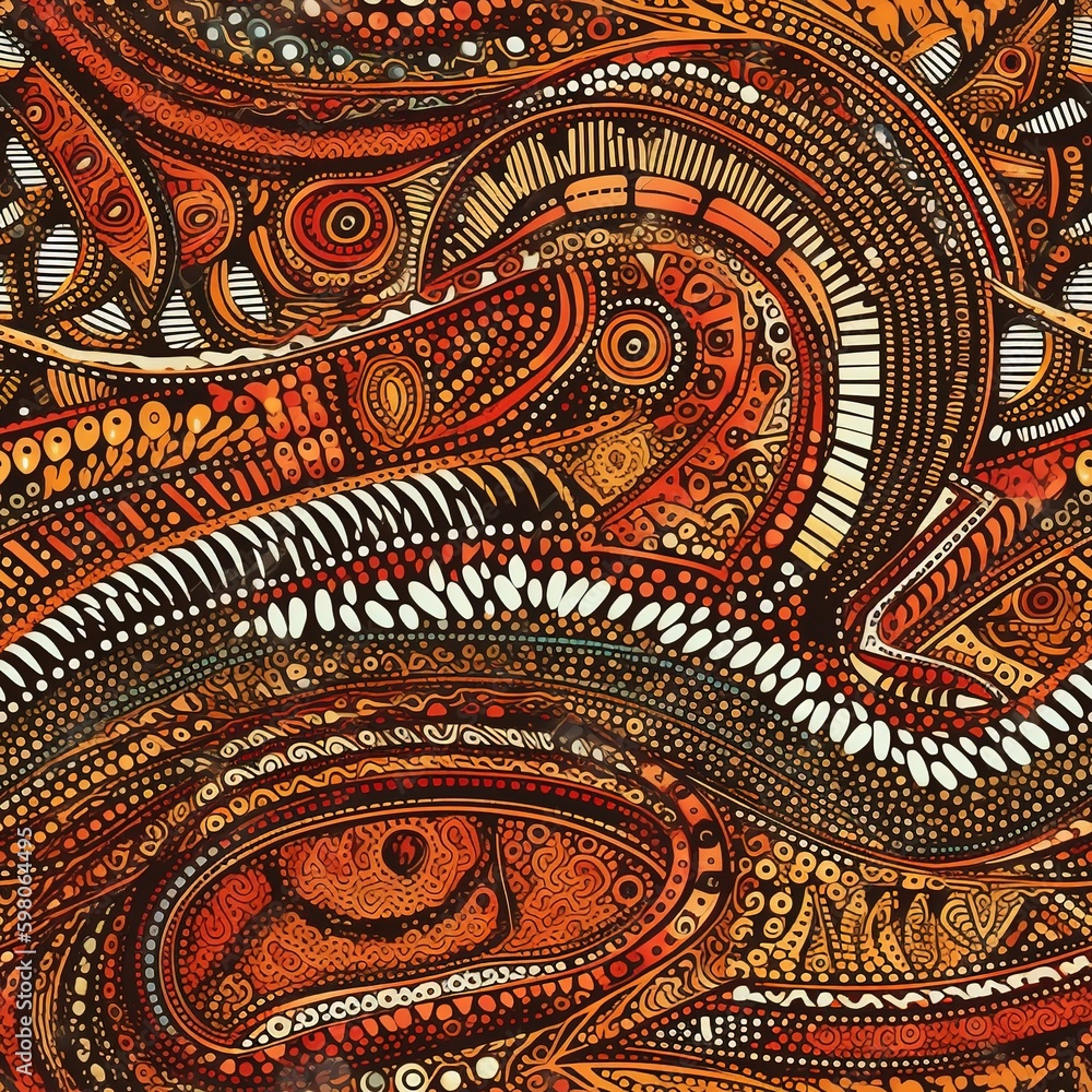 Seamless Aboriginal Pattern tile design, generative ai Stock ...