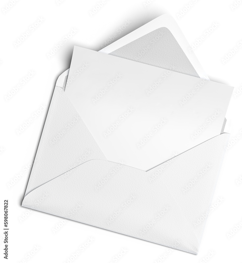 Blank letter in an envelope on a transparent background. Creative ...