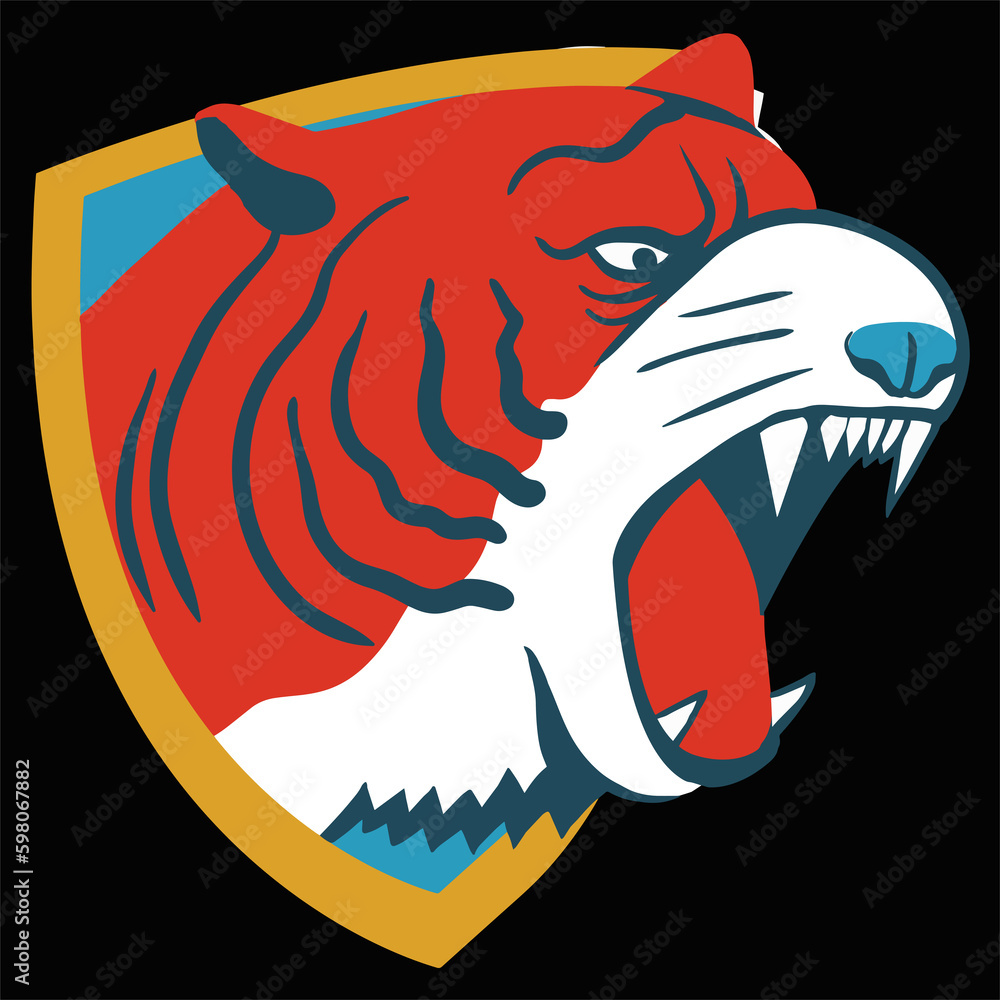 Roaring Tiger Gaming Logo Vector illustration Artwork Stock ...