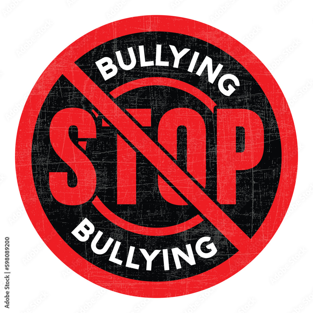 stop bullying rubber stamp, badge, vintage badge, retro badge, vintage ...