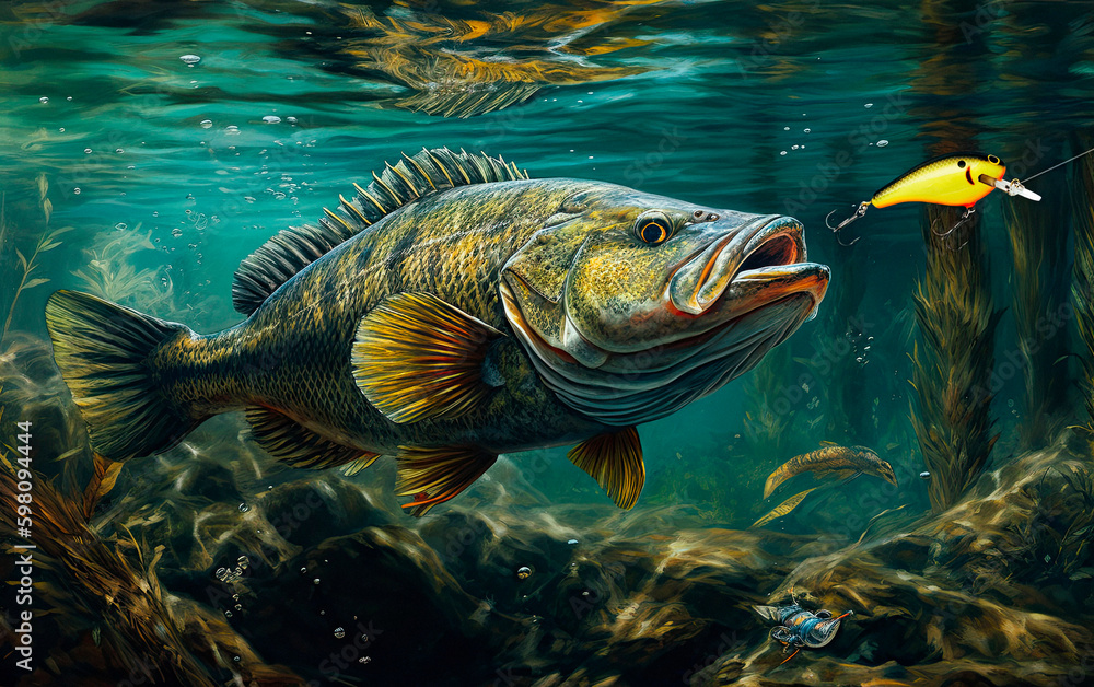 Pesca al persico Stock Illustration | Adobe Stock