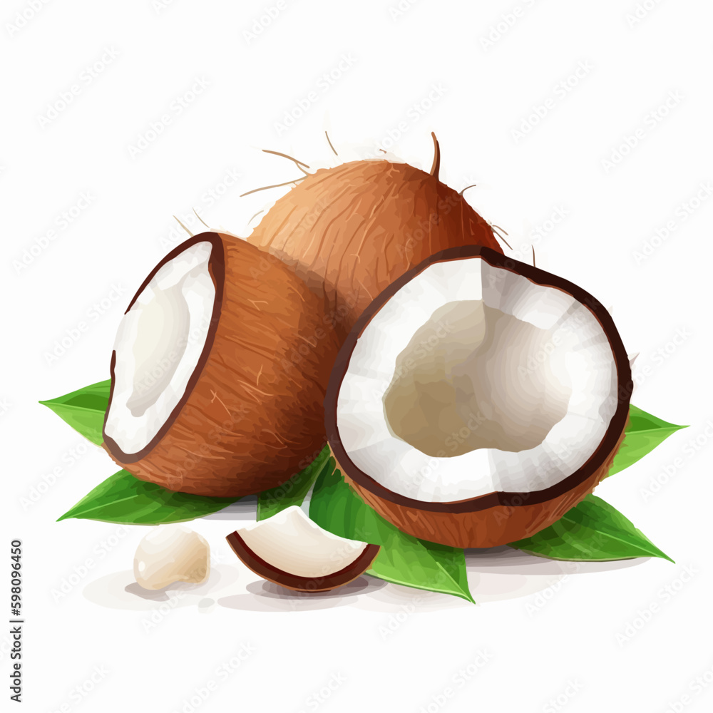 A pack of coconut vector graphics for tropical themed projects Stock ...
