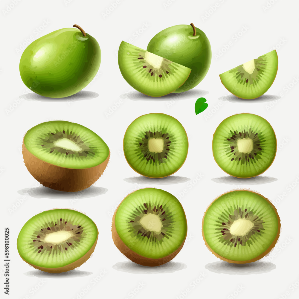 Set of Kiwi fruit icons for your grocery delivery app or website Stock ...