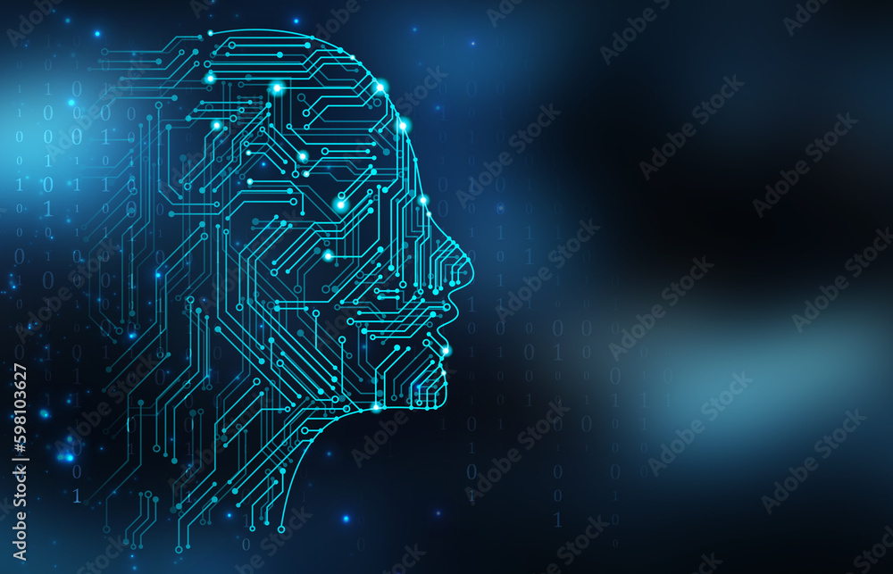 Big data and artificial intelligence concept. Machine learning and cyber mind domination concept ...