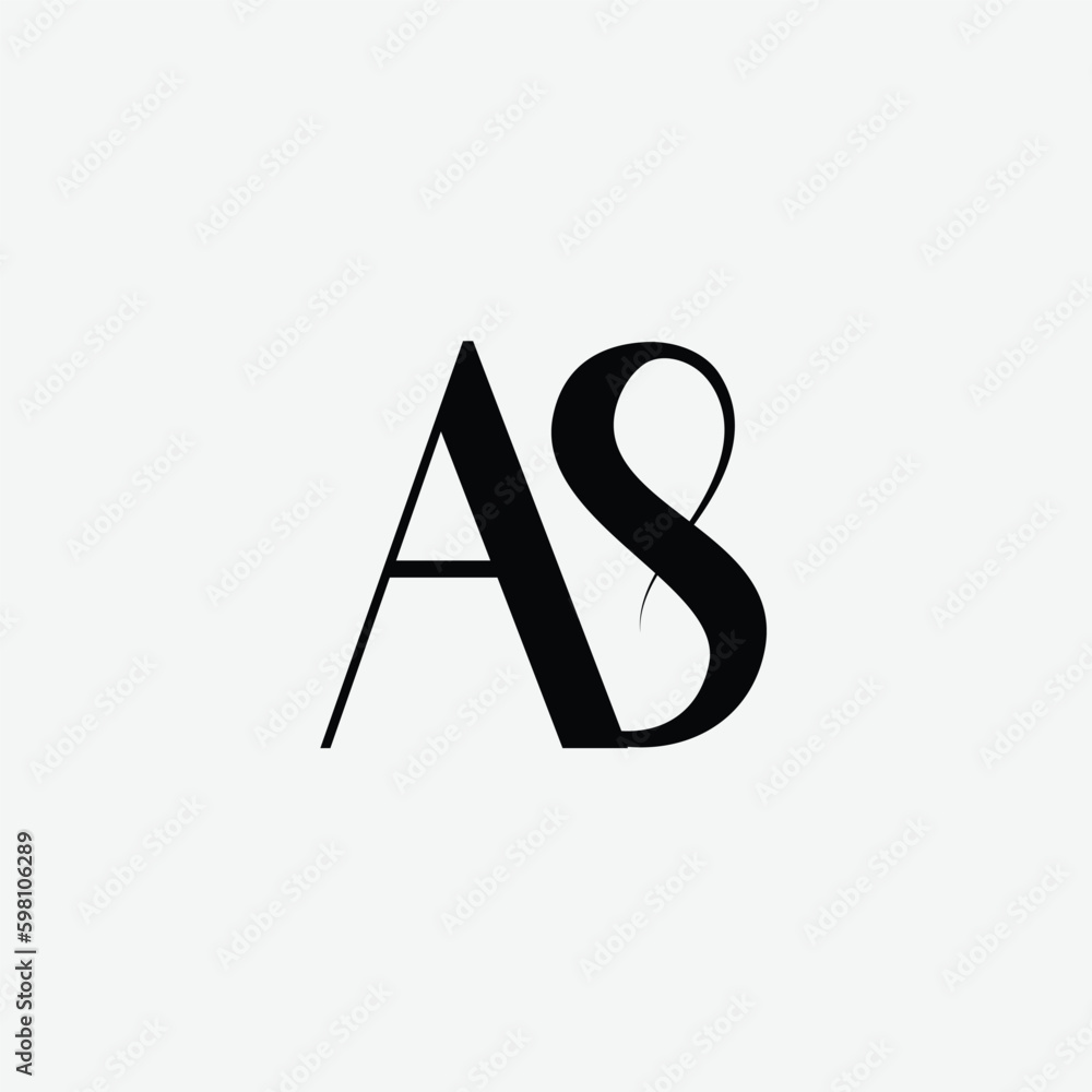 Initial letter AS logo design creative modern symbol icon monogram ...