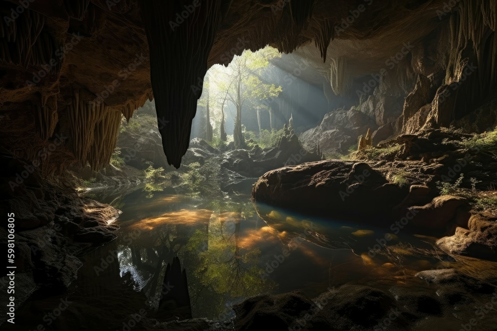 Network of subterranean rivers flowed beneath the earth, carving out ...