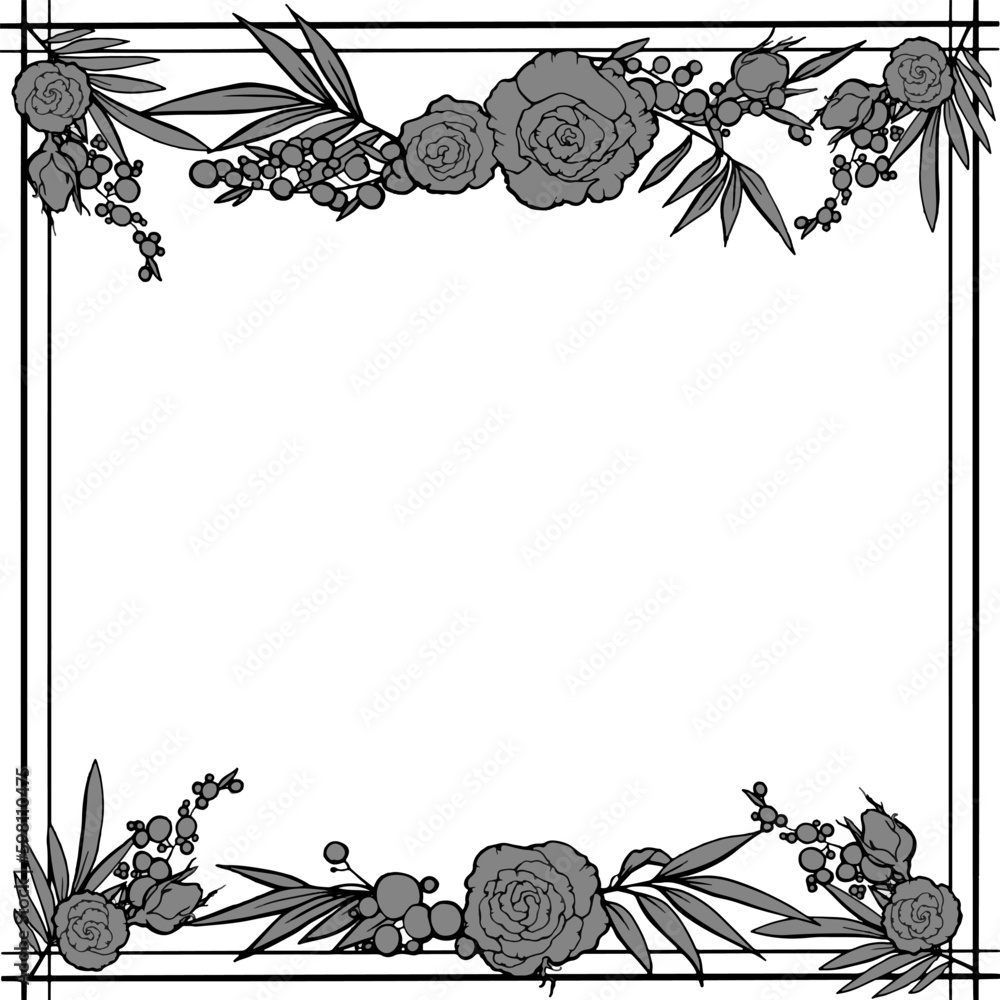 Vector Frame To Insert Text Monochrome For Printing Labels 