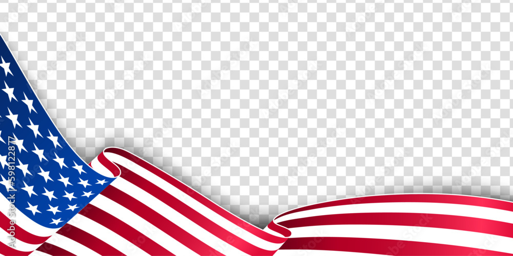 Waving flag of the United States of America. Illustration of wavy ...