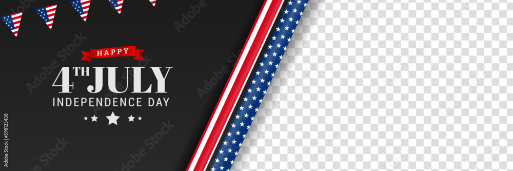 Happy 4th of july independence day banner background with stripe and ...