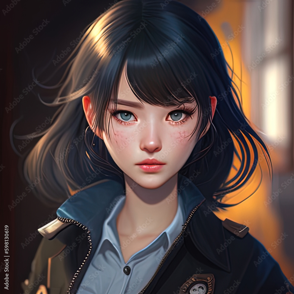 Cute Asian girl kawaii anime avatar. Ai generative art Generative AI ...