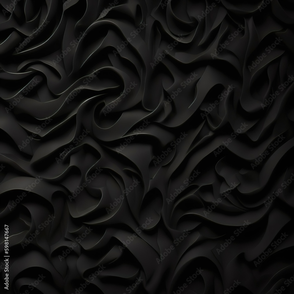 Bold 3D pattern with minimalist abstract forms and center focus. Black ...