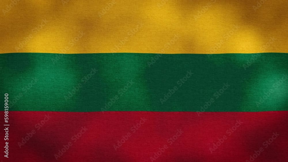 Waving Flag of Lithuania video background with vintage vignette overlay ...
