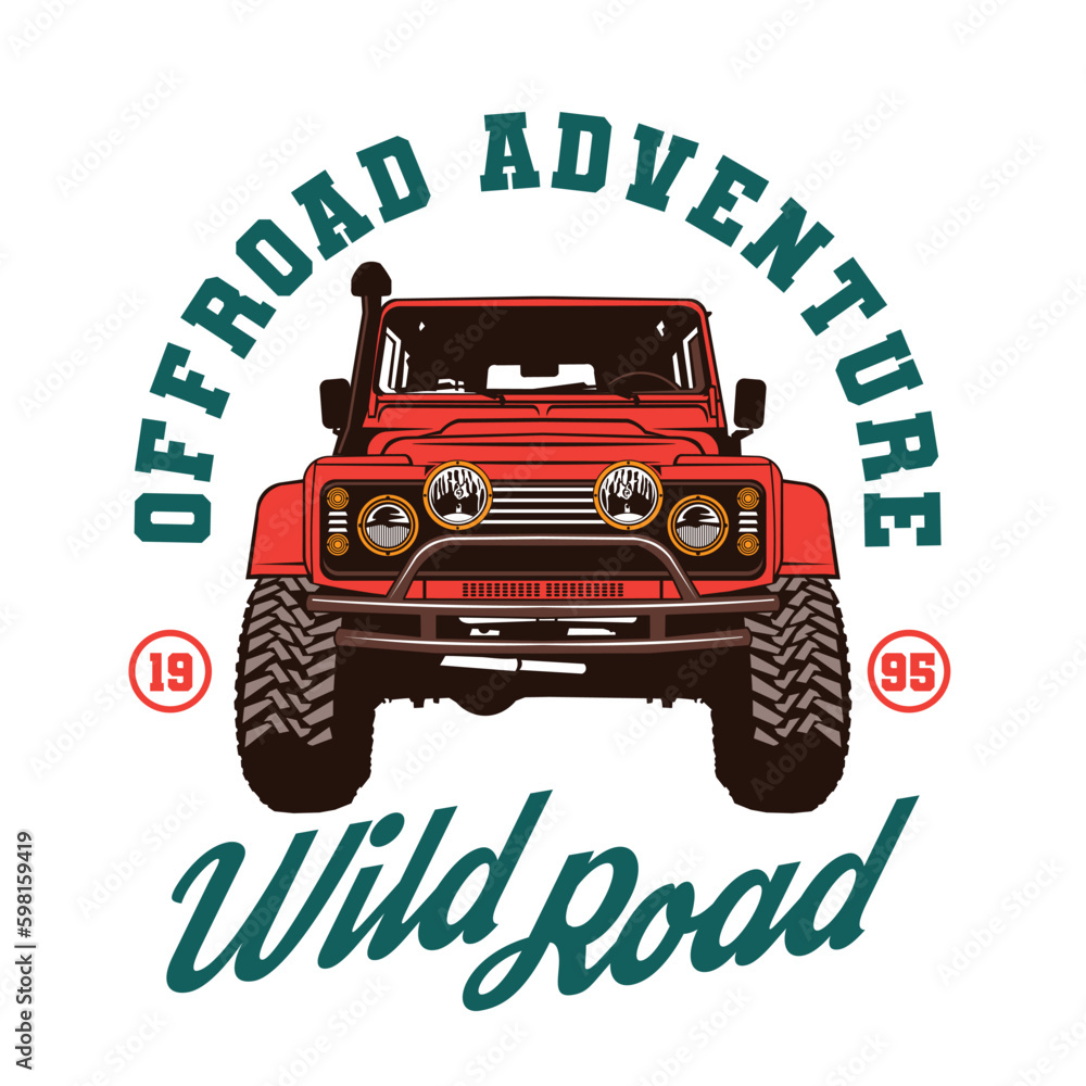Offroad adventure vehicle vector illustration logo design, perfect for ...