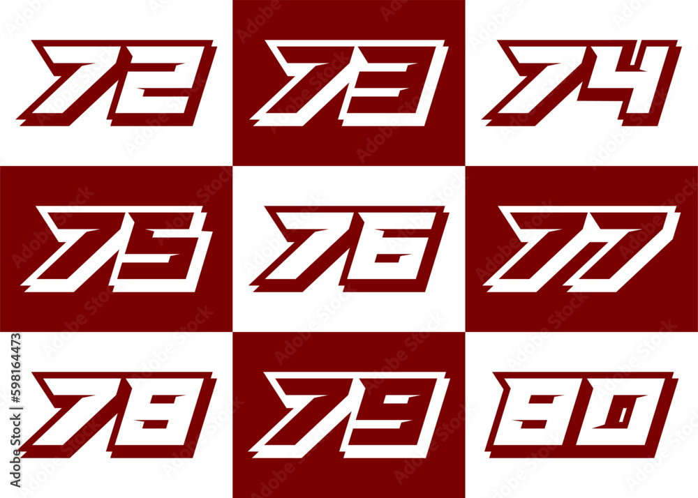 Racing Number, Set of Start Racing number, sport race number with frame ...