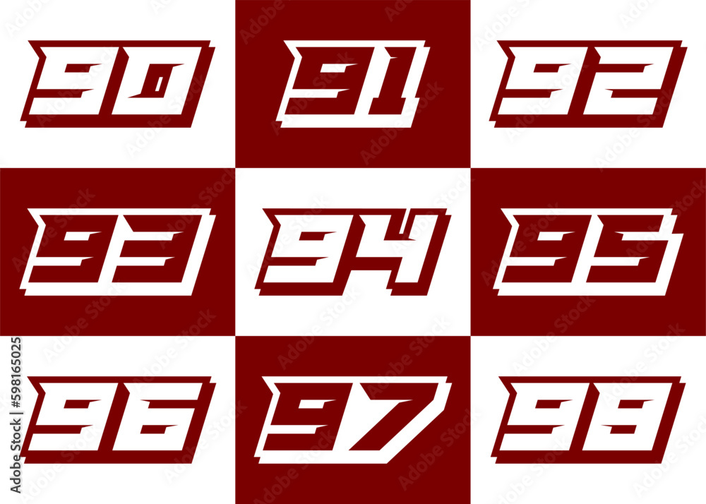 Racing Number, Set of Start Racing number, sport race number with frame ...