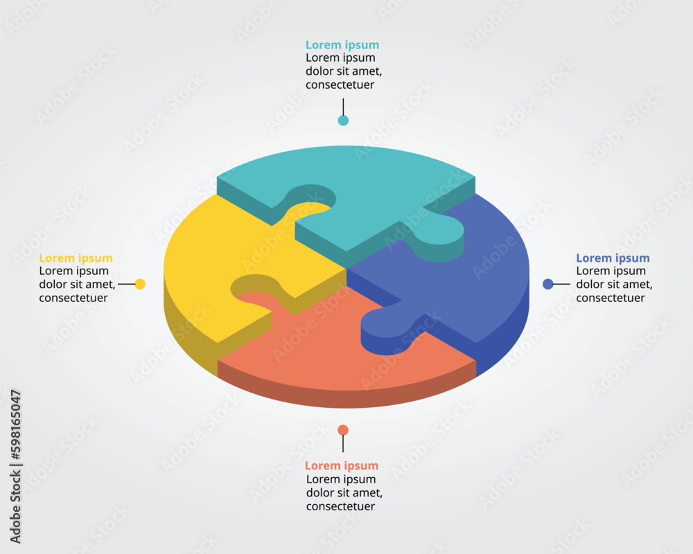 jigsaw graph circle level chart template for infographic for ...