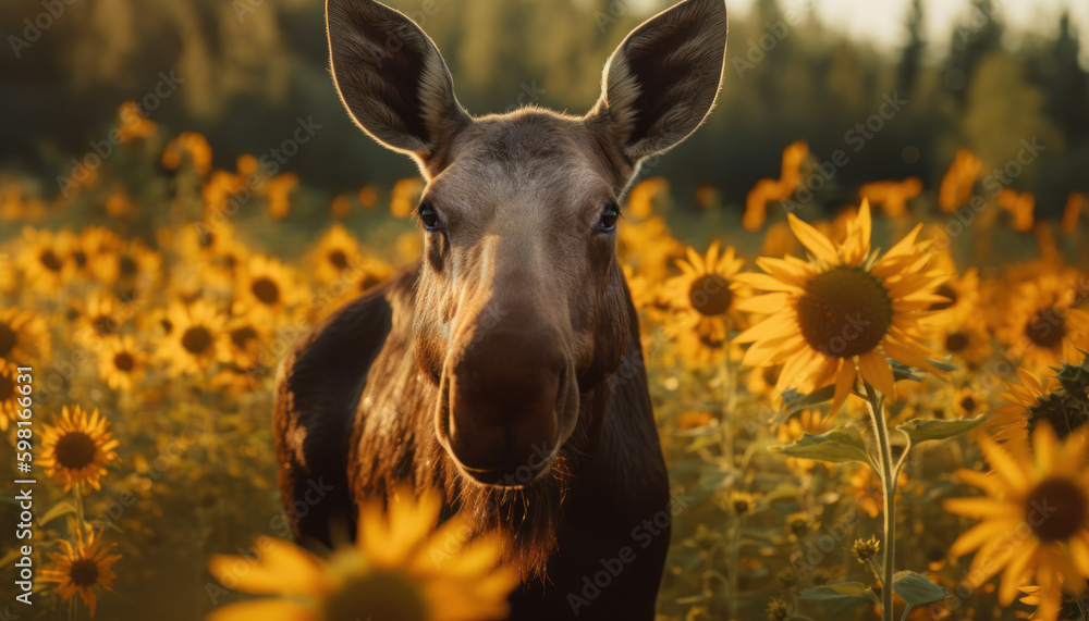 Generative AI. Majestic Moose in Nature's Splendor: Capturing the ...