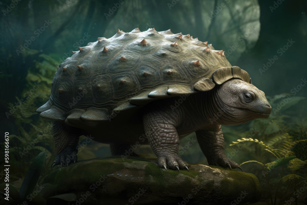 A proud Glyptodon standing proud as the king of the jungle.. AI ...