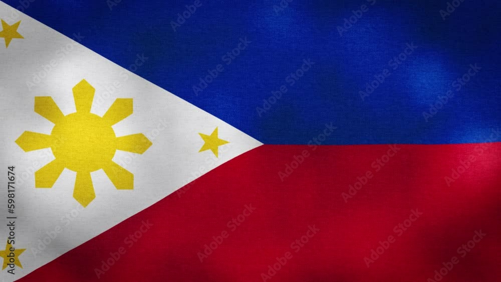 Waving Flag of Philippines video background with vintage vignette ...