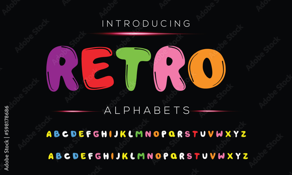 Cartoon colorful font for kids. Creative paint ABC letters and numbers ...