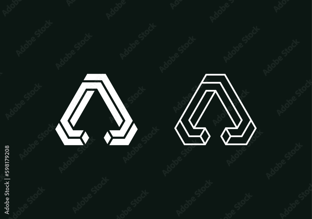 simple 3d Impossible shape logo letter A and UP arrow symbol Stock Vector | Adobe Stock
