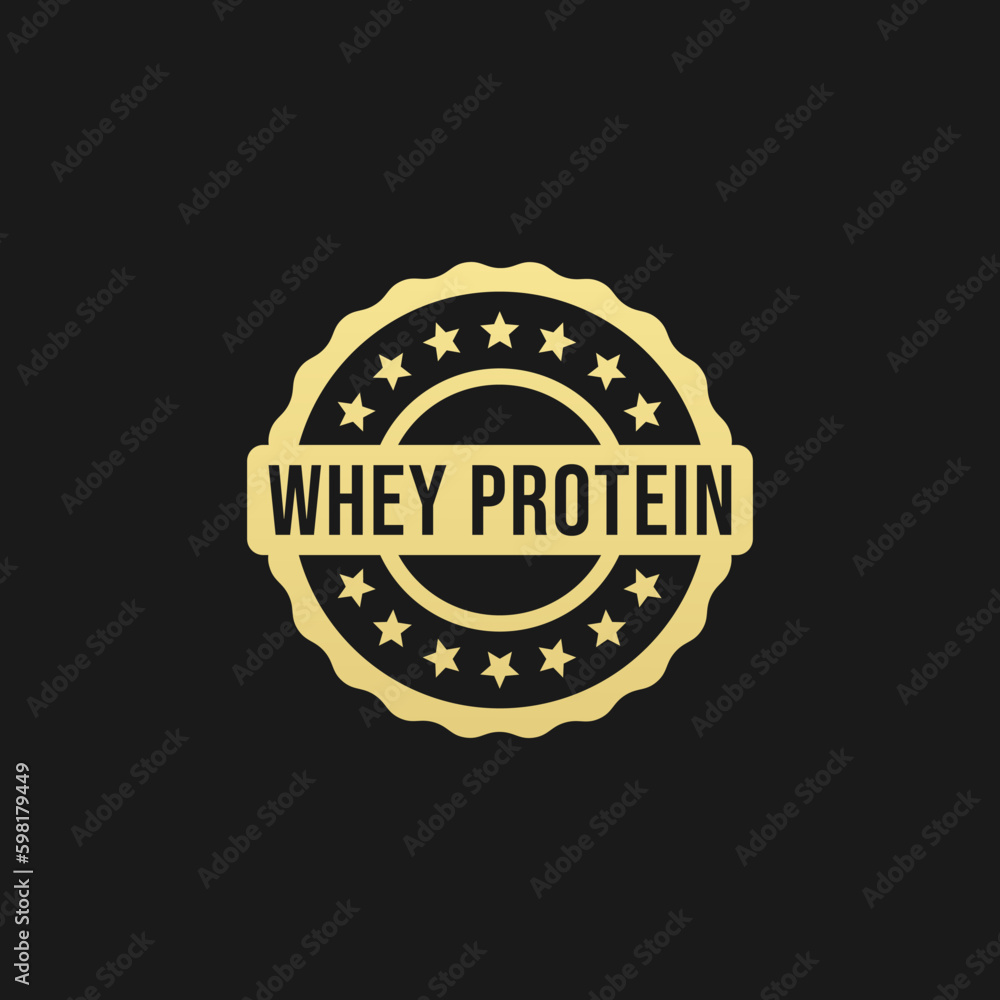 Elegant Whey Protein Label or Whey Protein Label Vector Isolated in ...