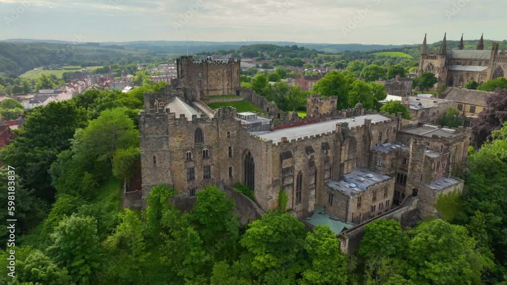 Durham Castle is a Norman style castle in the historic city center of Durham, England, UK. The ...